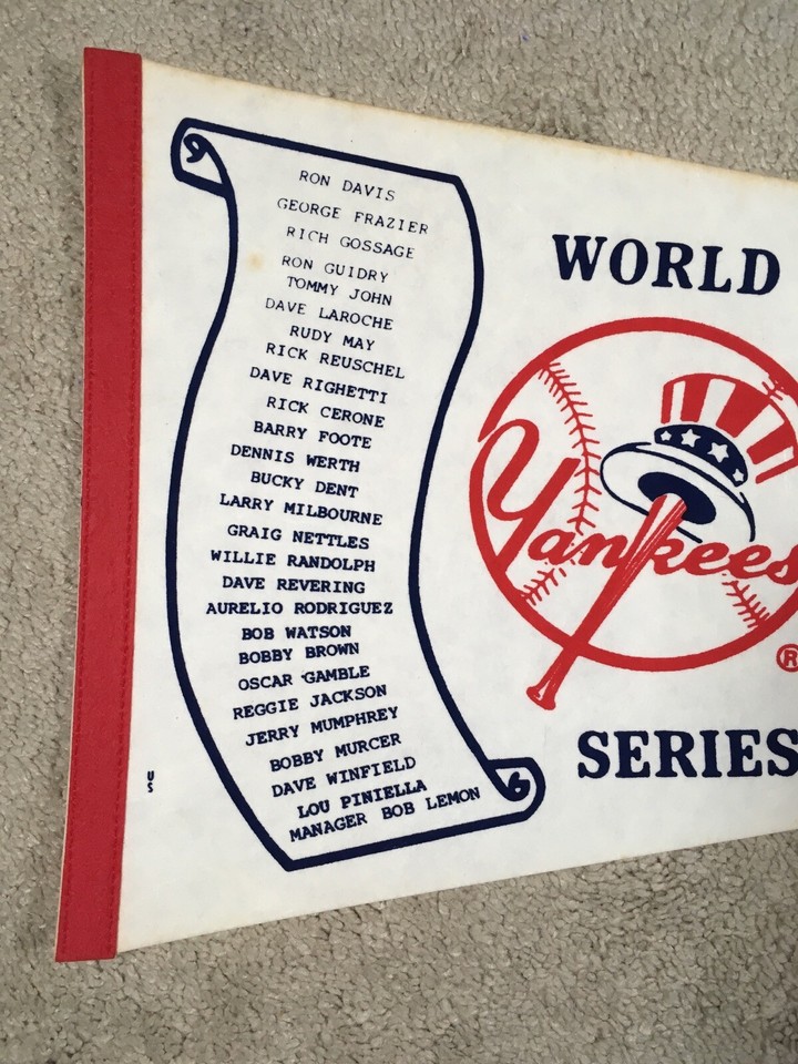 VINTAGE New York Yankees 1981 World Series Champions Scroll Misprint ...