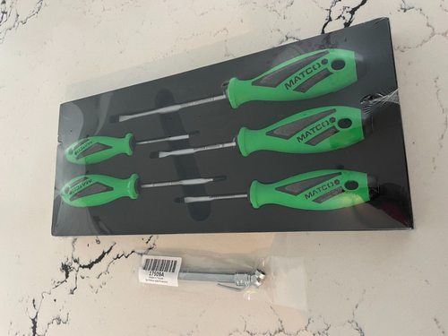 New Matco 5 Pc Top Torque II Premium Green Screwdriver Set&Store Tray ...