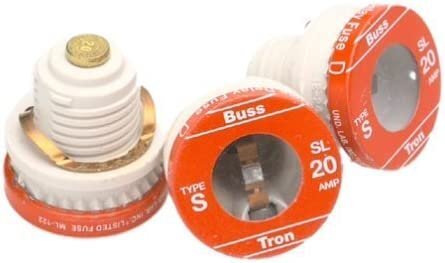 Bussmann BP/SL-20 20 Amp Time Delay Loaded Link Rejection Base Plug ...