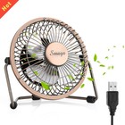 Mini USB Desk Fan - 4'' Metal & Retro & Quiet & Portable & Free Rotate ...