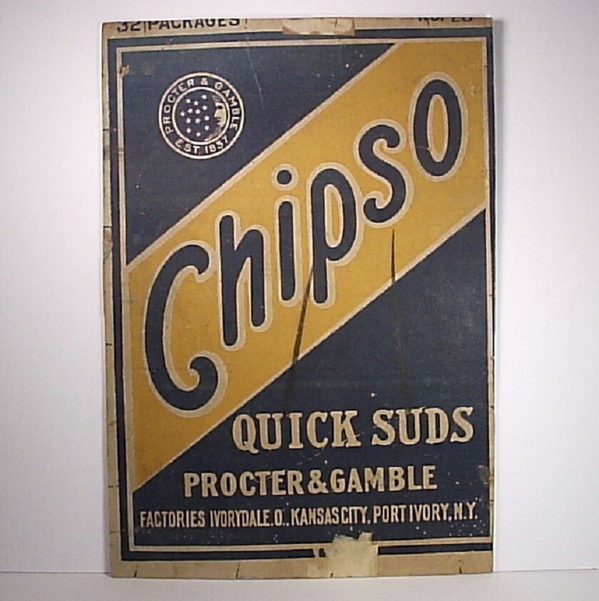 Vintage Advertising CHIPSO Quick Suds Cardboard Sign Late 30's Early 40 ...