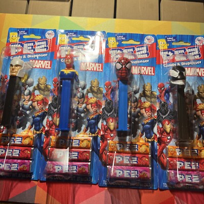 PEZ MARVEL COMICS SUPER HERO'S DISPENSERS - LOT OF FOUR - GREAT ...