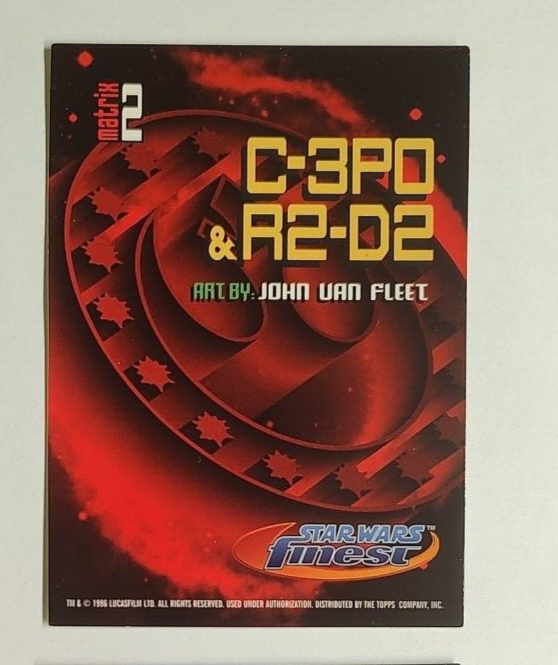 NEW UNCIRCULATED HI-QUALITY 1996 Topps Finest Star Wars MATRIX #2 C-3PO ...