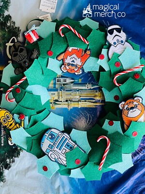 Disney Parks Wreath Star Wars Ewok Vader C-3PO R2-D2 Christmas Holiday ...