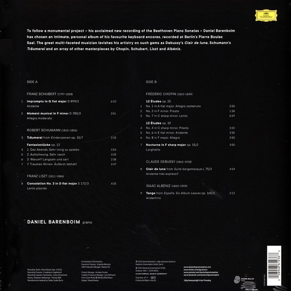 Daniel Barenboim - Encores (Vinyl LP - 2022 - EU - Original) | eBay