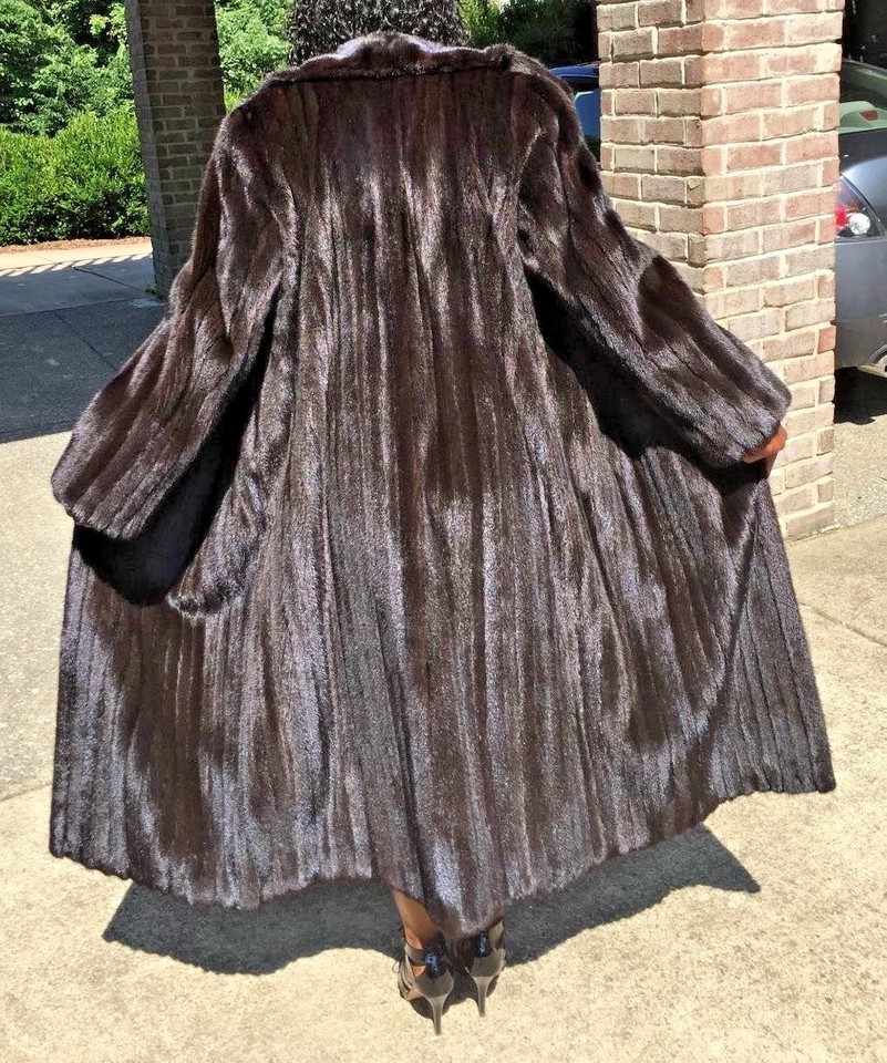 Designer Sorbara Neiman Marcus Full length Female Sable Black Mink Fur ...