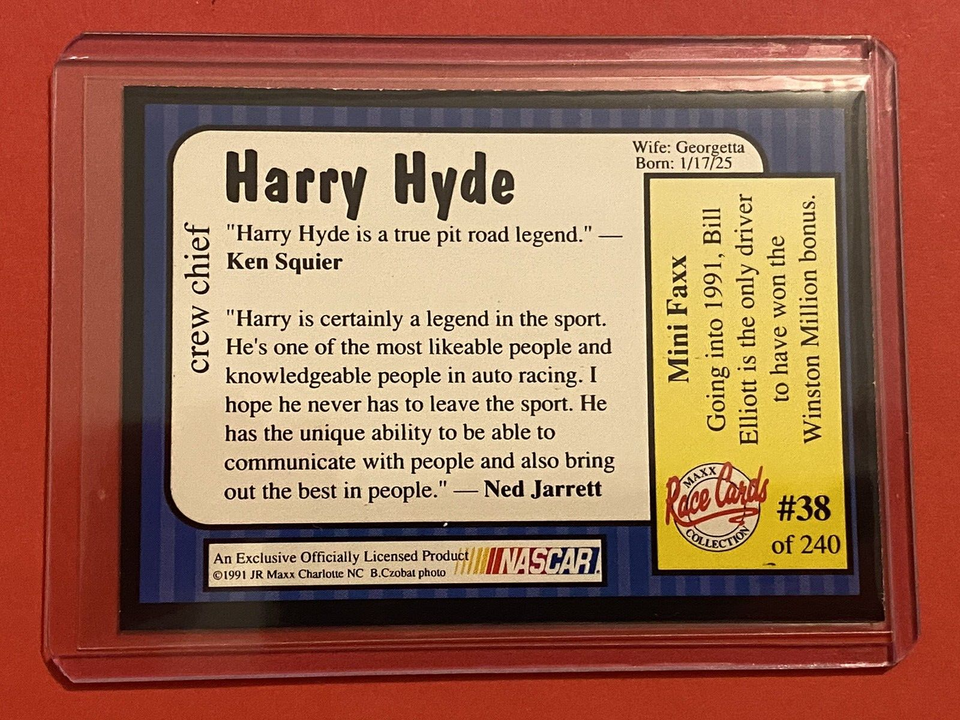 1991 Maxx Collection - #38 Harry Hyde | eBay