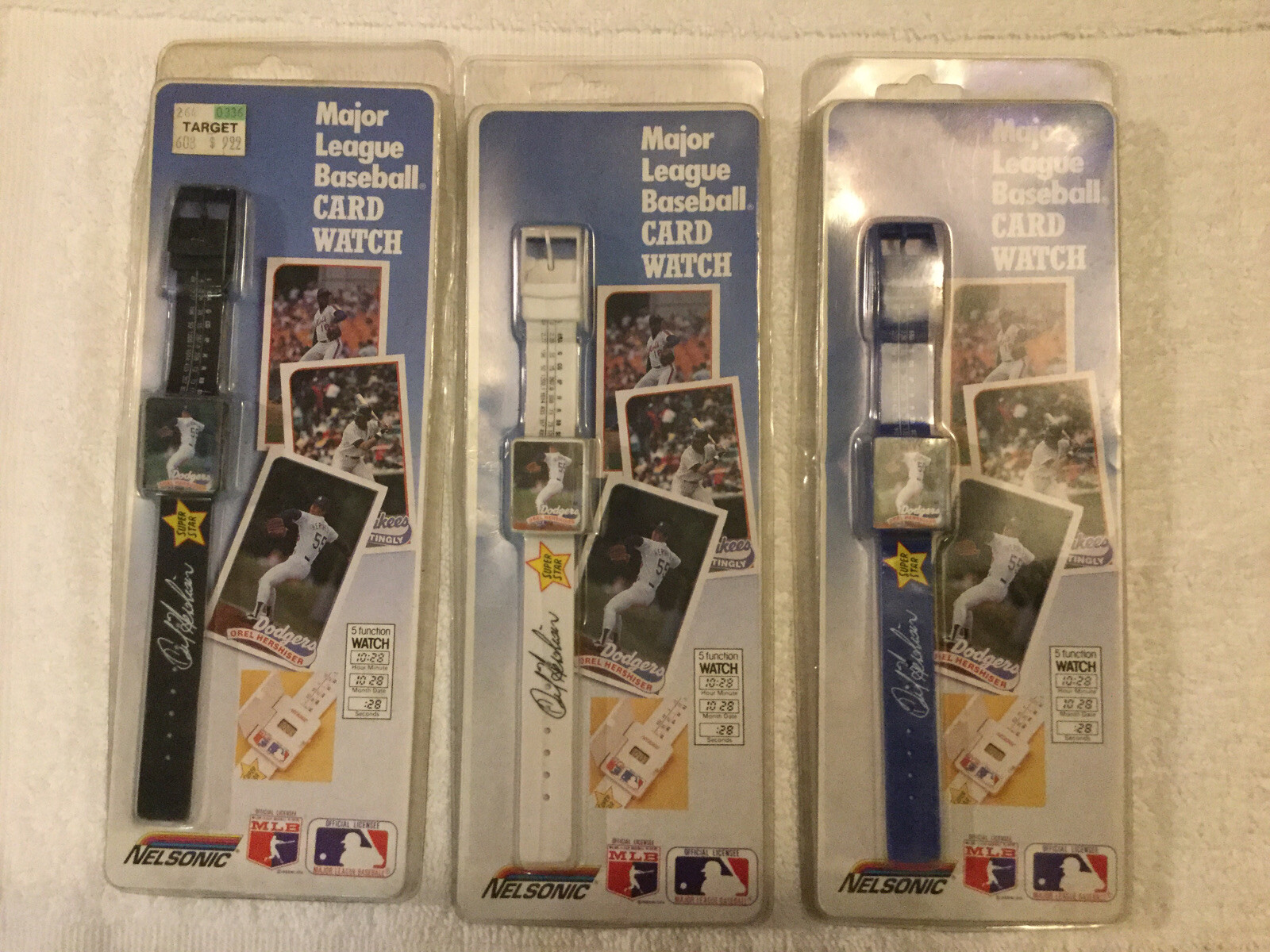 Lot Of 3 Orel Hershiser Los Angeles Dodgers 1989 Topps Watches White ...