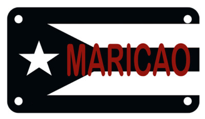 Puerto Rico Flag MARICAO 4" X 7" ATV Motorcycle License Plate Black ...