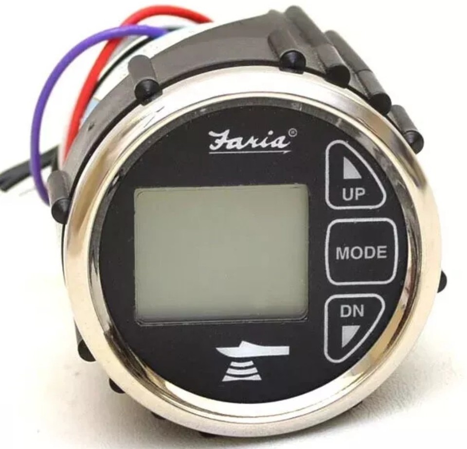 Faria In-Dash Digital Depth Finder w/Air & H20 2" Depth Finder Gauge | eBay