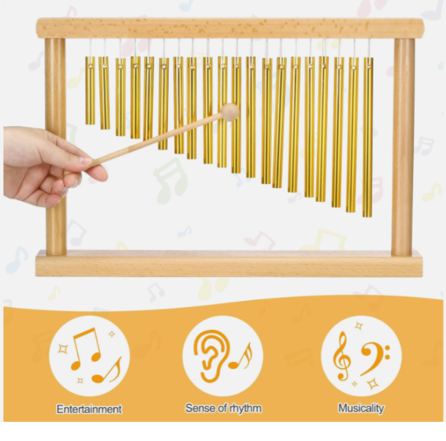 Suwimut 20-NOTE Bar Chime, Single-row Table Top Wind Chime, 20 Bars ...
