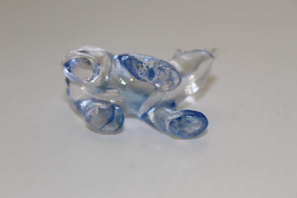 Glass Polar Bear Statue Figure Bluish Tint Clear | eBay