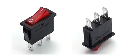 Red light rocker switch 3-pin 16(4)A 250VAC T105/55 20(8)A 125/250VAC ...