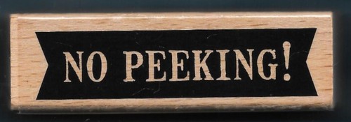 NO PEEKING PRESENT Holiday GIFT TAG card words HAMPTON ART Wood NEW ...