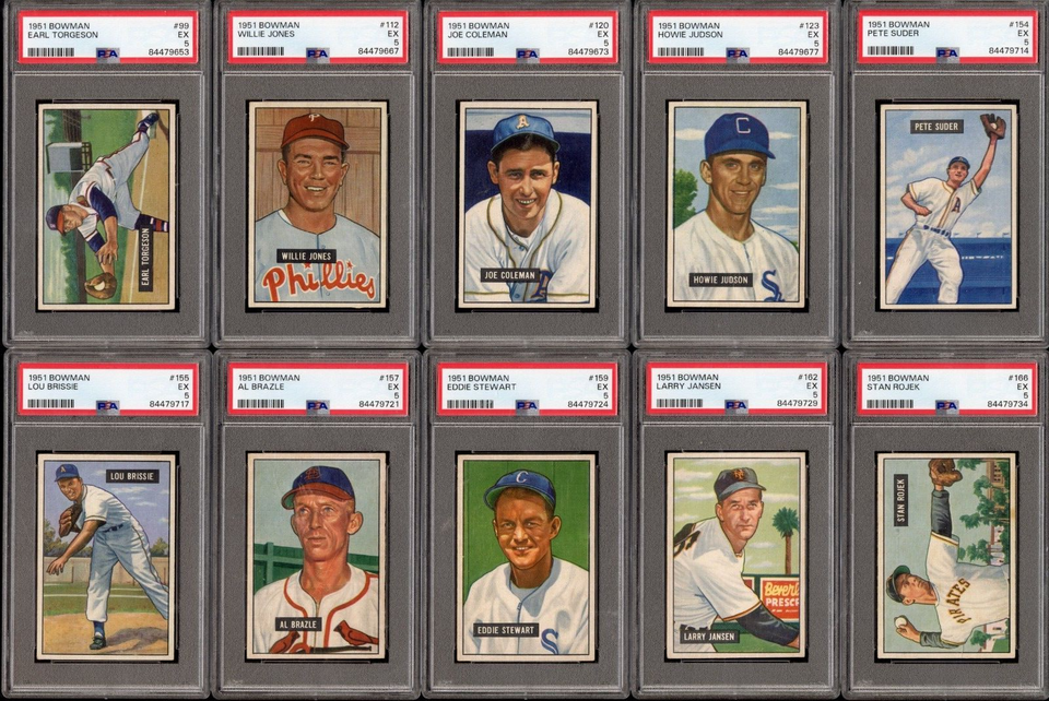 1951 Bowman PSA EX 5 Graded Starter Lot (30) - ALL WELL CENTERED ...