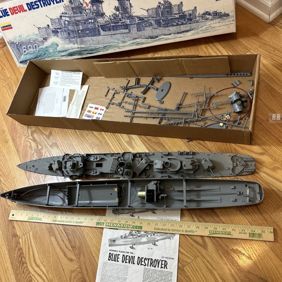 Lindberg Blue Devil Destroyer Fletcher Class Kit Partially Built ...