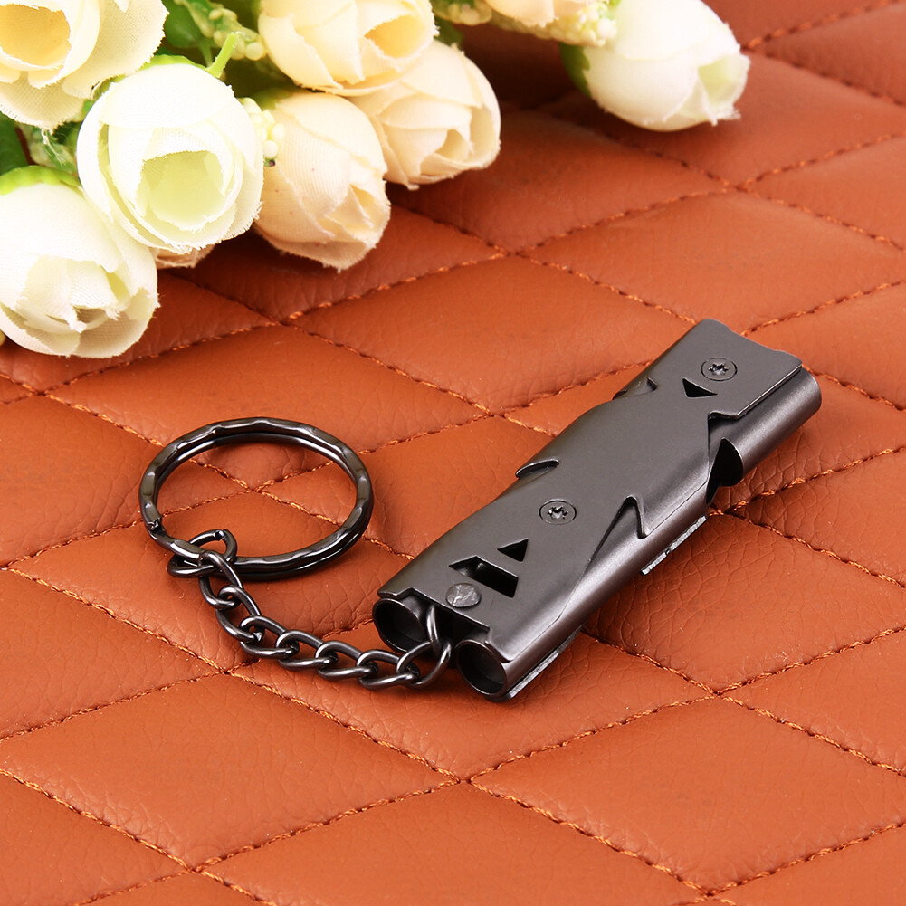 Double Pipe High Decibel Outdoor Emergency Survival Whistle Keychain | eBay