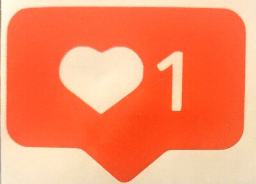 IG Like Heart Button Sticker Vinyl Decal Choose Size/Color Instagram | eBay