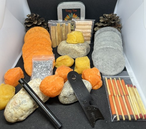 Fire Starting Kit Ferro Rod Magnesium Bug Out Bag Survival Fat Wood ...