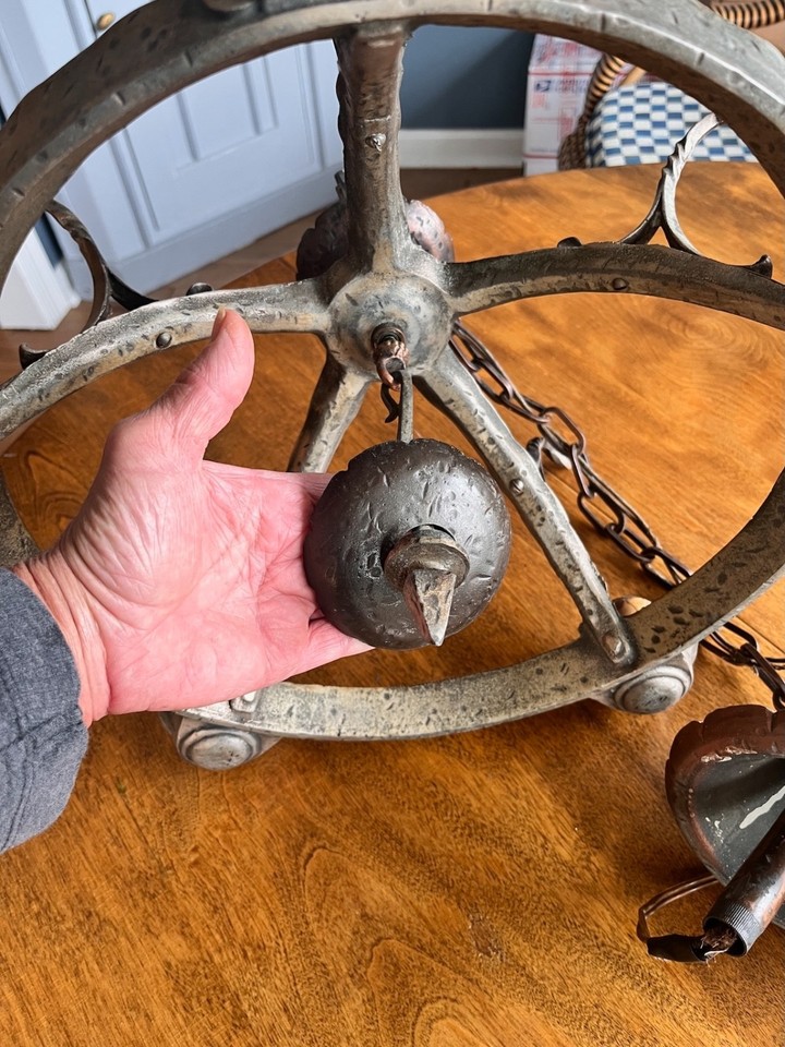 ANTIQUE CHANDELIER-GOTHIC-TUDOR HAMMERED Light FIXTURE | eBay