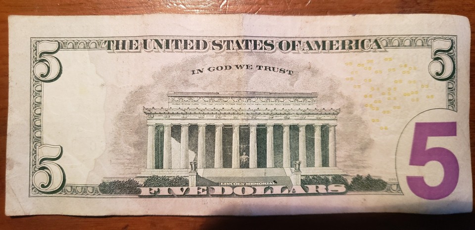 2013 $5 Federal Reserve Note 2013 Serial Number MJ 00000829 C | eBay