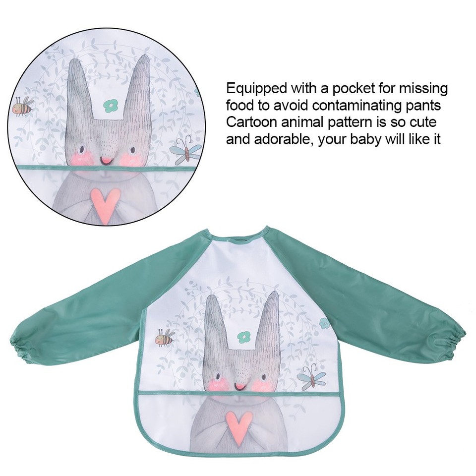 (Green Rabbit)Baby Bibs Printed Cartoon Waterproof Newborn Bib Burp ...
