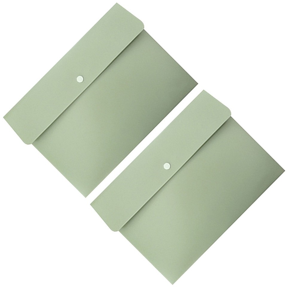 2 Pcs Buckle File Pockets Paper Storage Organiser Button Office Folder ...