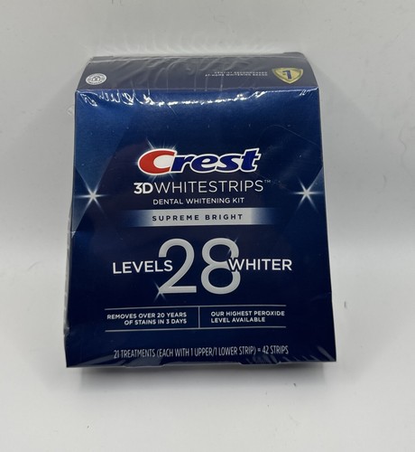 Crest 3D White Supreme Bright Whitestrips 42 Teeth Whitening Strips 28 ...