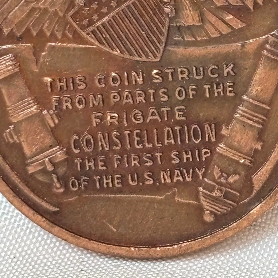 U.S. Frigate Constellation Bronze Coin Token Medal 1797 From 1st Navy ...
