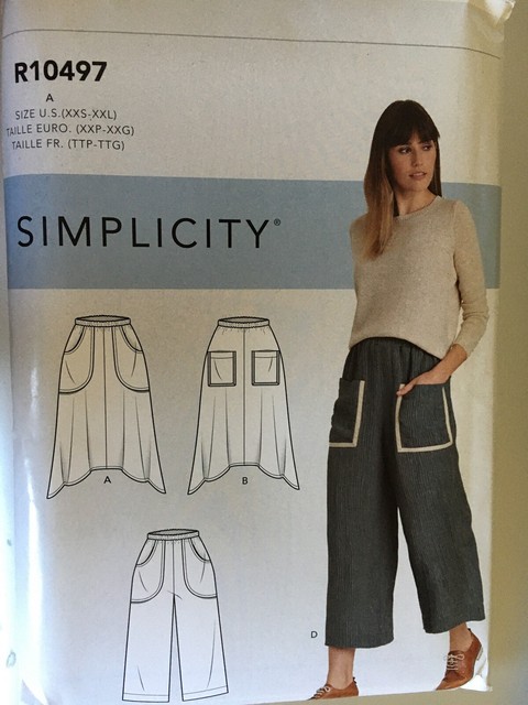 Simplicity R10497 9110 Pattern Misses Pull on Skirts Cropped Pants Xxs ...