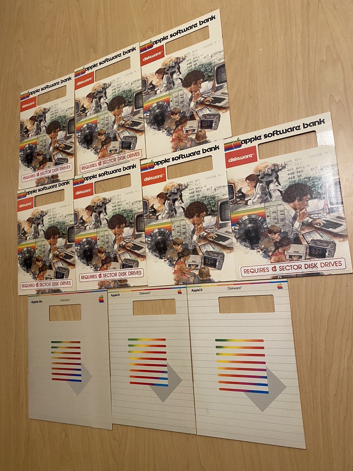 (10) Vintage 1979 Apple 16 Sector Software Bank Floppy Disk Envelopes ...