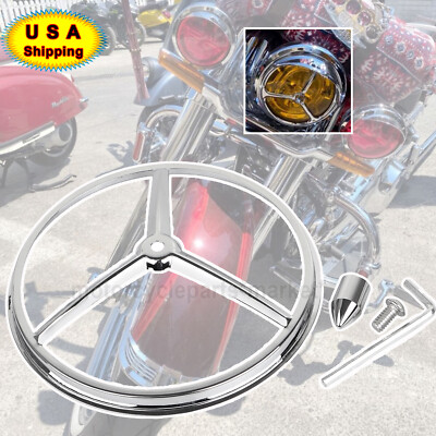 Bullet 7" Headlight Trim Cover Fit For Harley Fat Boy FLSTF Softail ...