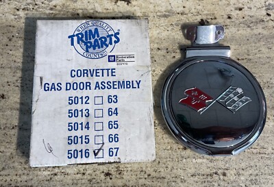 GM 1967 Corvette CHROME Gas Fuel Lid Door Assembly NEW A1323 / #5016 | eBay