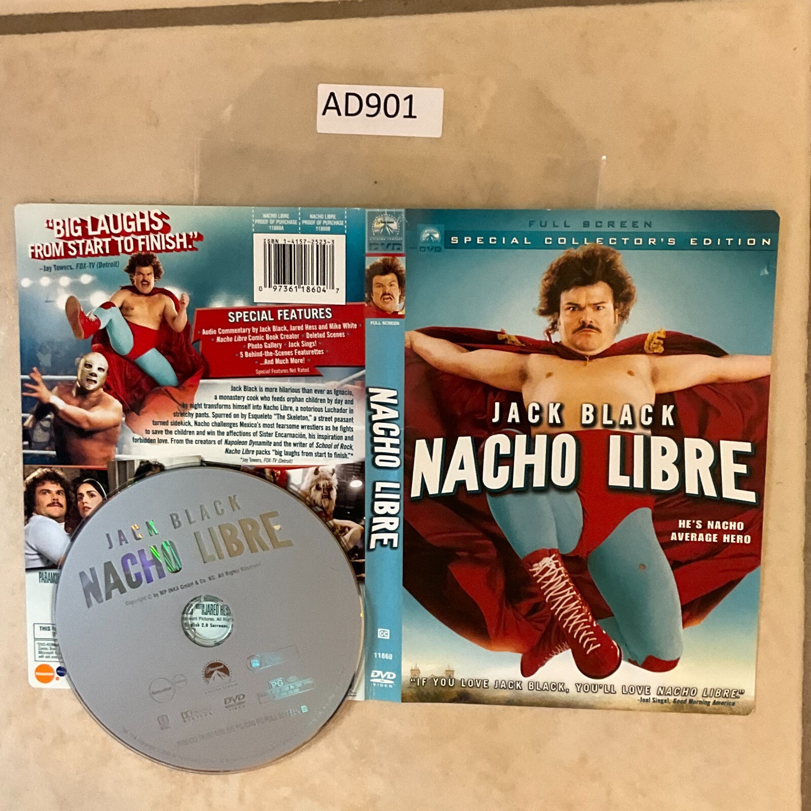 Nacho Libre (DVD, 2006, Special Edition/ Full Screen) No Case No ...