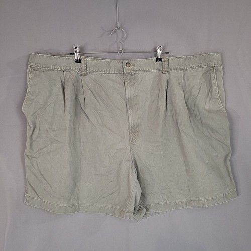 Harbor Bay Men's Chino Shorts Regular Fit Pleated High Rise Gray Size ...