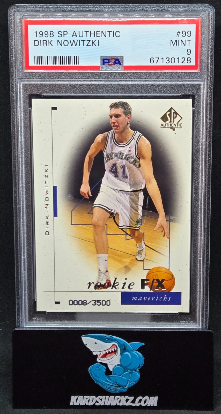 1998-99 Upper Deck SP Authentic #99 Dirk Nowitzki /3500 Rookie RC PSA 9 ...