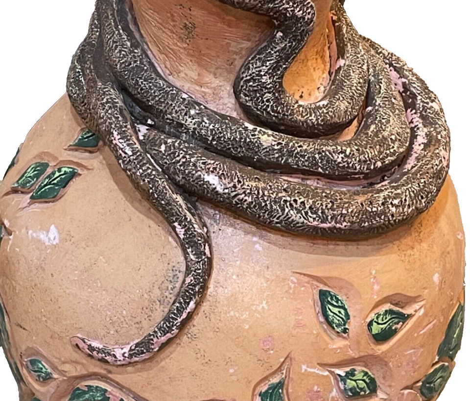 Vintage Large Native American Pottery Snake Pot Vase Signed Comanche 19 ...