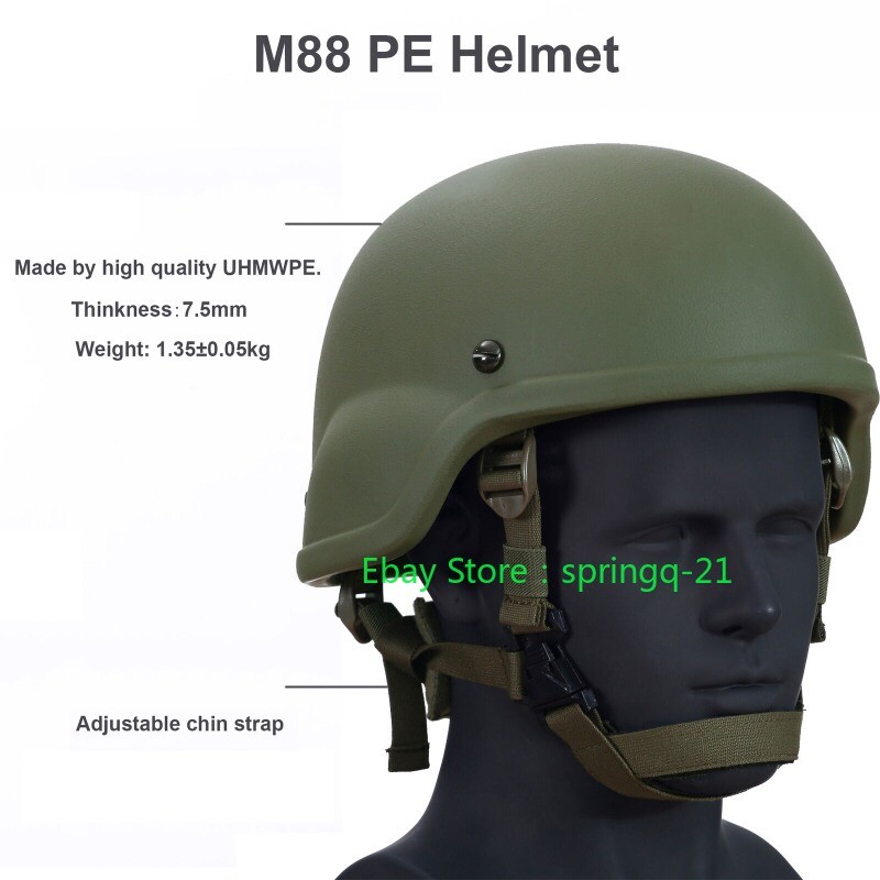 M88 PASGT Tactical Ballistic PE Helmet NIJ IIIA Bulletproof Military ...