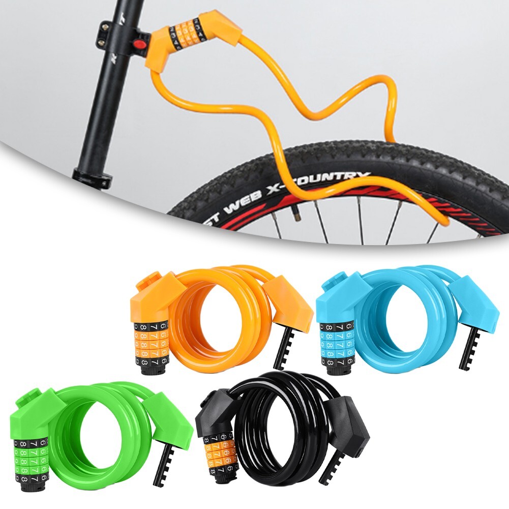 Bicycle Lock Five-Digit Password Lock Mountain Bike Cable Lock Anti ...