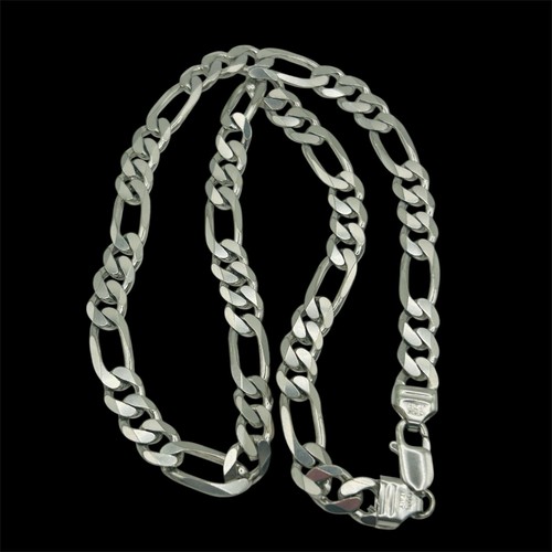 48.9g 925 Solid Italy Sterling Silver Figaro Men’s Chain Necklace 20 ...