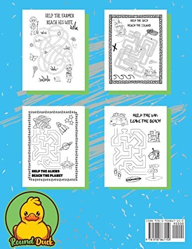 Hours of Fun Mazes for Kids 4-6 Vol-1 By Round Duck 110 Mazes Activity ...
