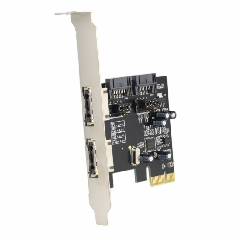 CY PCI-E To 4 Ports SATA 3.0 ESATA SATA3 6Gbps Expansion Card PCI-E ...