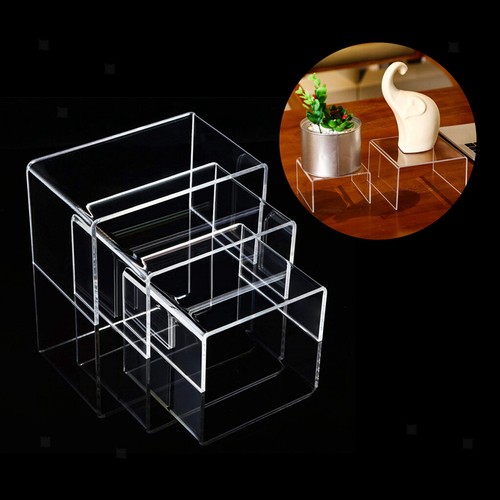 3 Pieces Clear U-Shaped Acrylic Risers Display Stands Shelves, can be ...