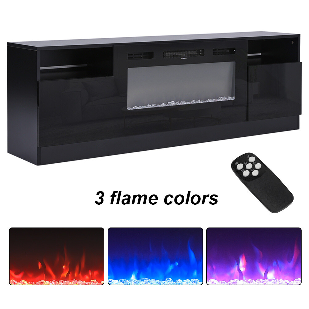 RTV 70inch TV Stand Cabinet Unit with LED Lights Insert 32" Electric ...