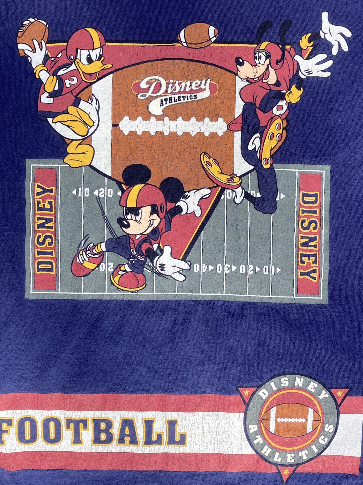 Vintage Disney Football 90s Mickey Mouse Tee L/XL Men… - Gem