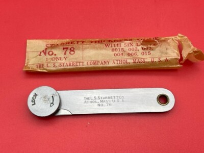 Starrett 78 Thickness Gage, 6 Leaves .0015-.015 IN STOCK VINTAGE ITEM ...