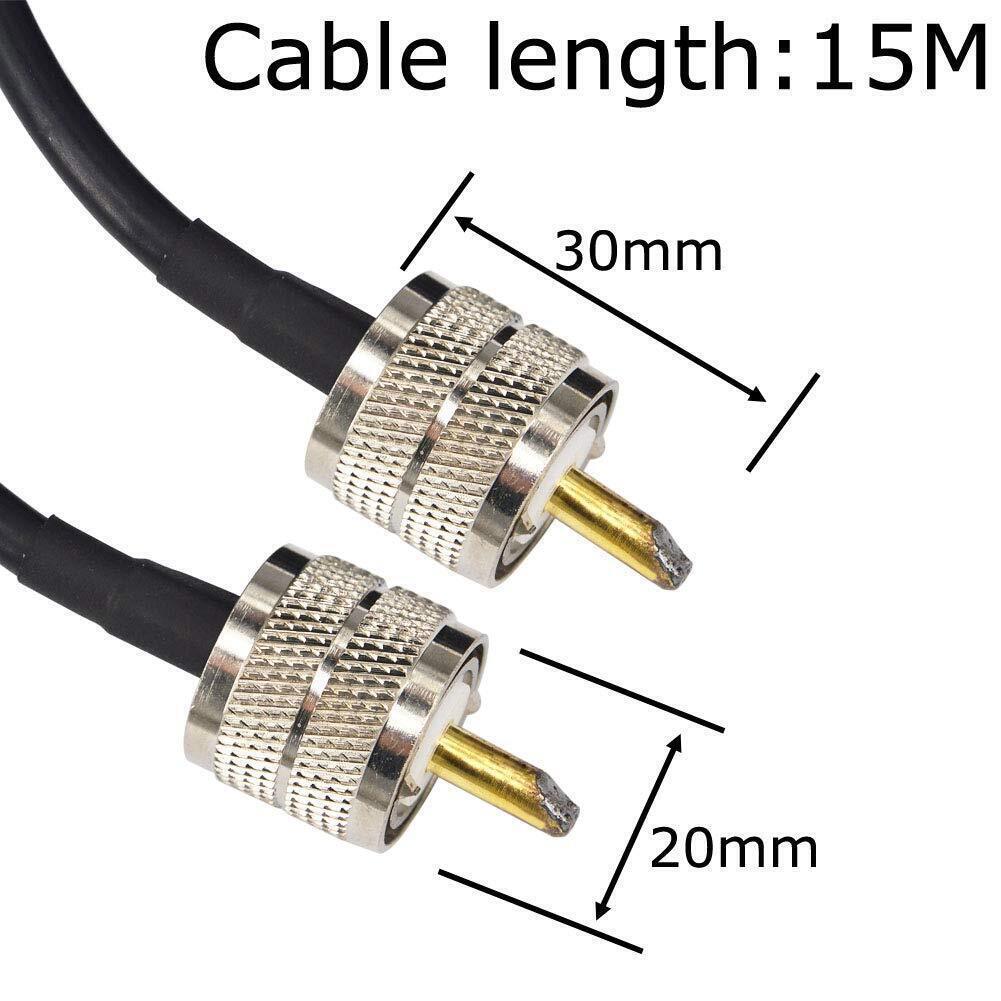 50ft Ham Radio UHF Cable RG58 Coaxial Cable 50 Ohm PL259 Male to Male ...