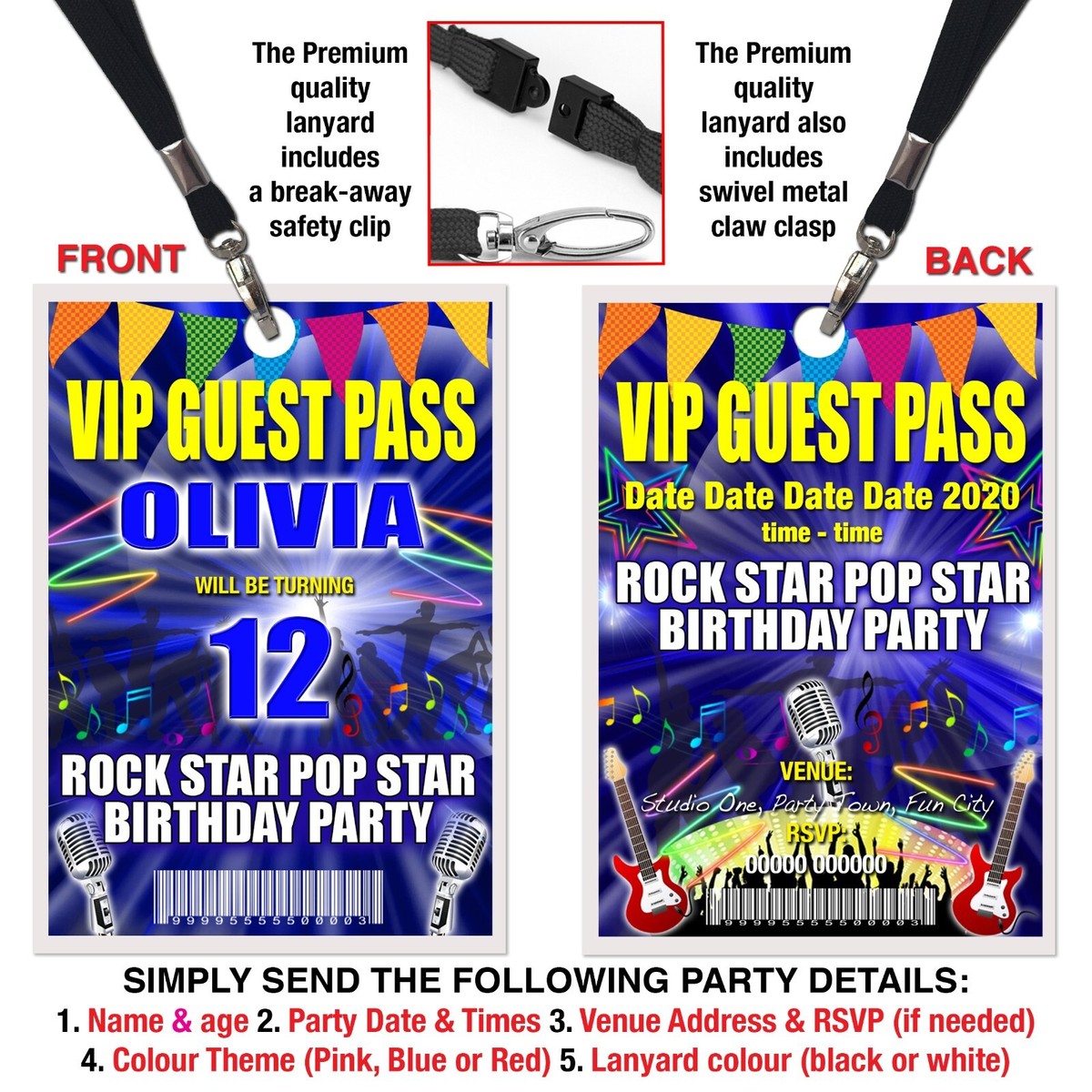 Rockstar Vip Pass Invitations Printables 25 VIP Movie Night, Star Faux