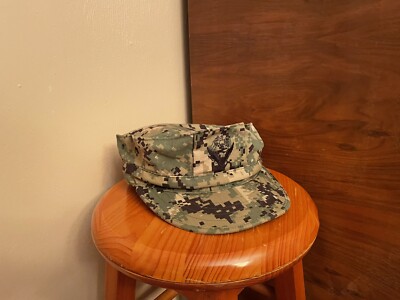 U.S. Navy Working Type III Camouflage Cap Sz 7 1/2 U.S. Military Hat ...