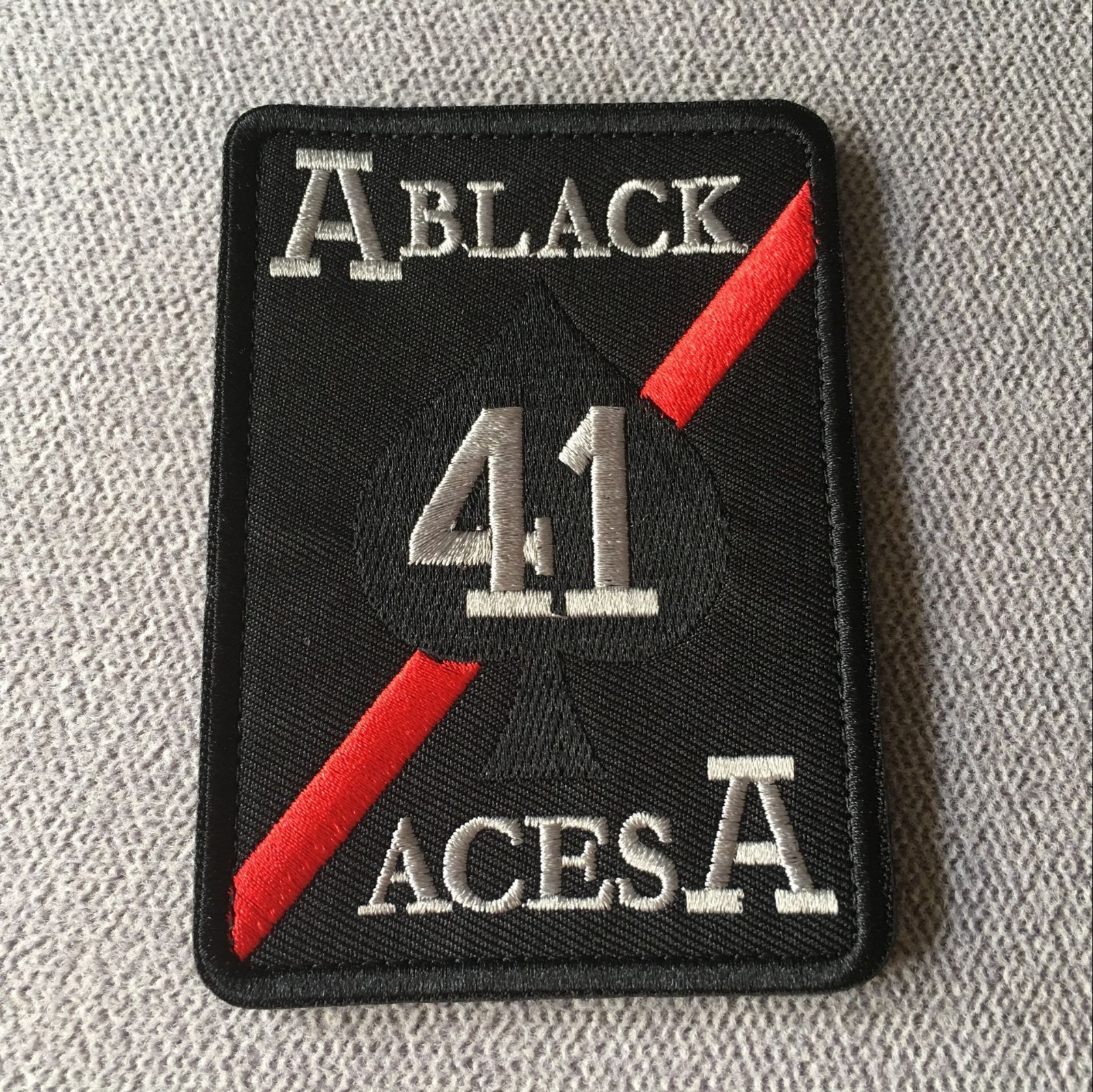 VF-41 BLACK ACES Embroidered Military Tactical Hook Loop Patch Fastener ...